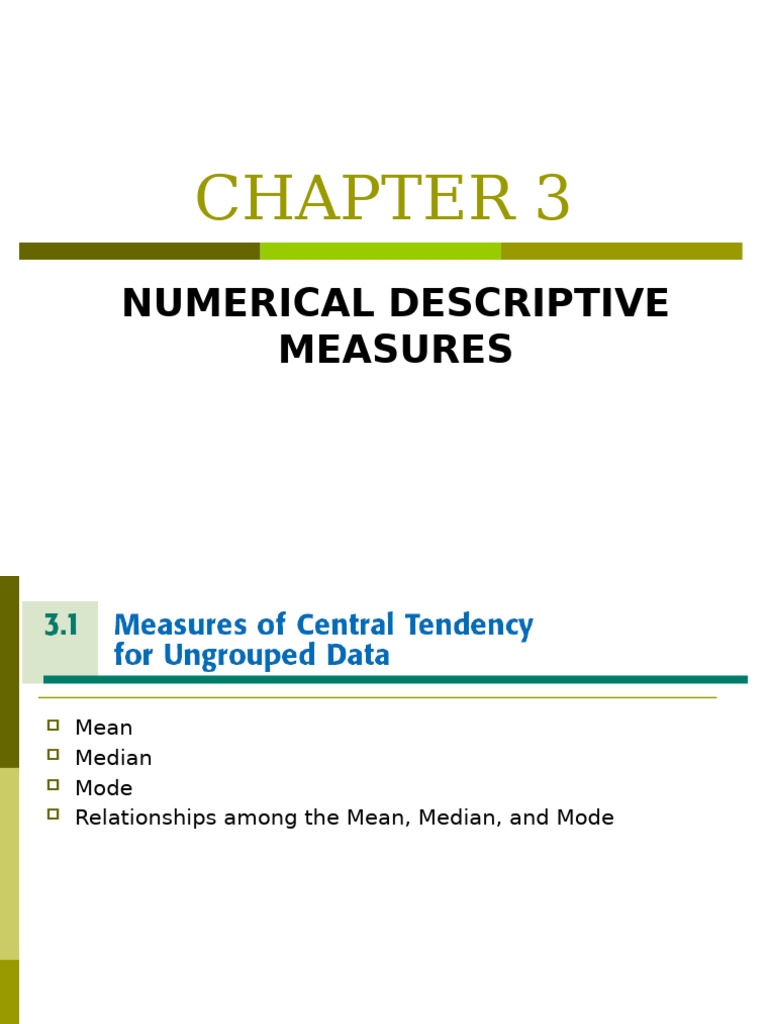Mann Stats 8e PPT Ch03 (Main) 2 | PDF | Mode (Statistics) | Standard Deviation