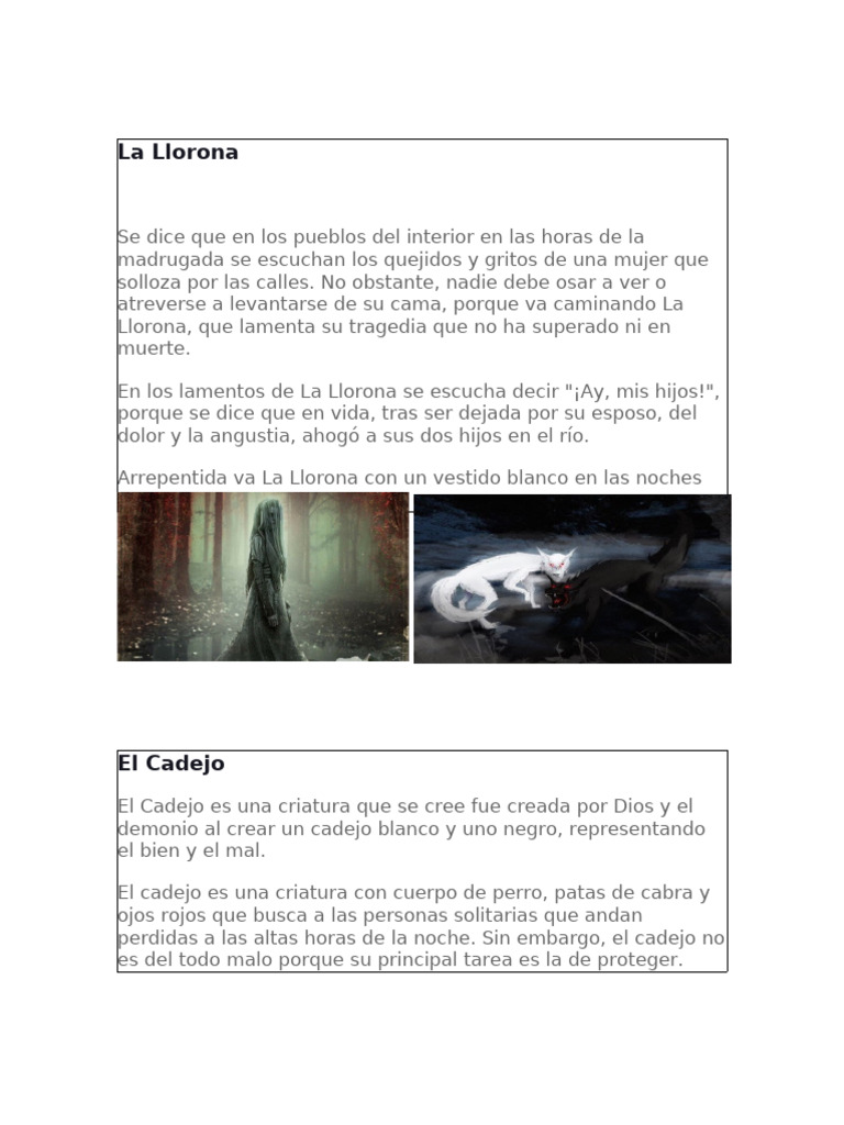 La Leyenda de La Llorona y Otras Historias | PDF