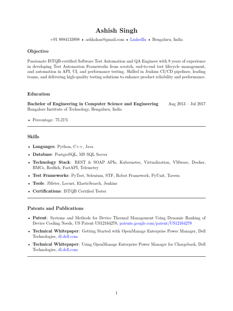 Resume Ashish | PDF | V Mware | Selenium (Software)