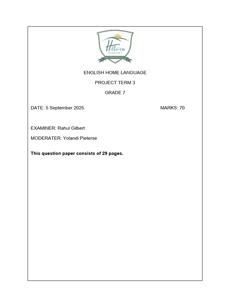 Cover Page GR 7 Pro Final | PDF