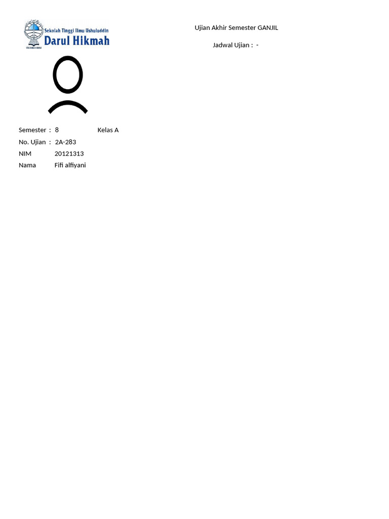 Kartu-Ujian mhs1........................ | PDF