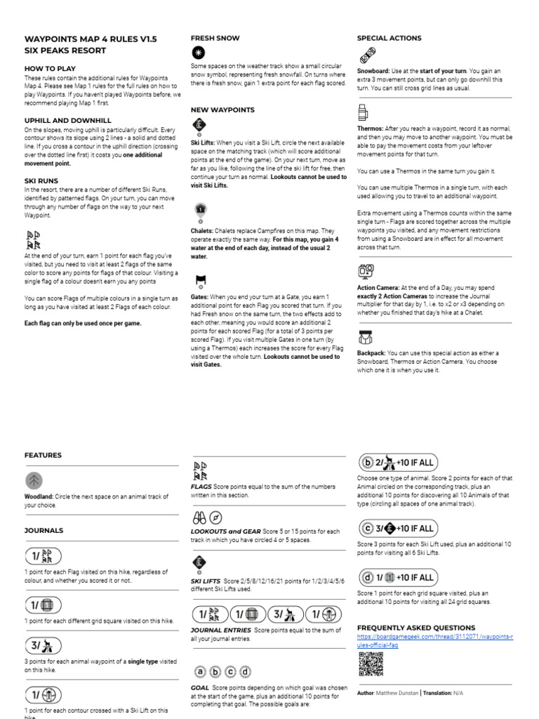 Waypoints Map 4 Rules Overview | PDF | Snow