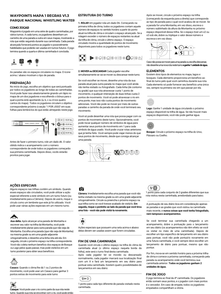 Regras do Jogo Waypoints: Como Jogar | PDF
