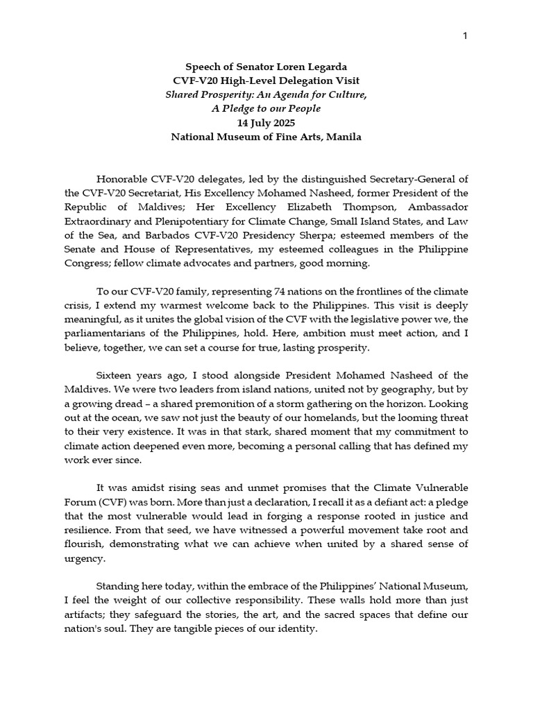 CVF-V20 High-Level Delegation Visit Shared Prosperity-An Agenda For ...