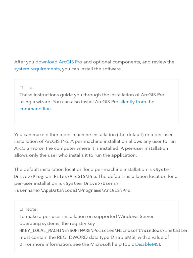 Install ArcGIS Pro-ArcGIS Pro Documentation | PDF | Arc Gis | Windows Registry