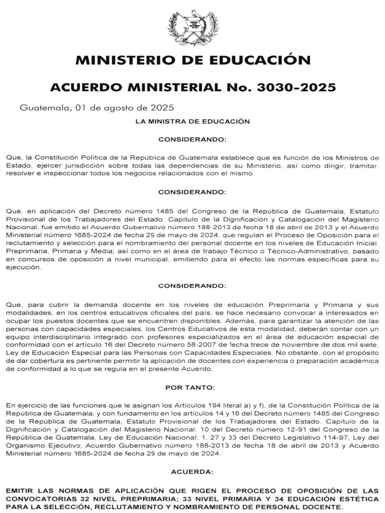 Acuerdo Ministerial No. 3030-2025 | PDF