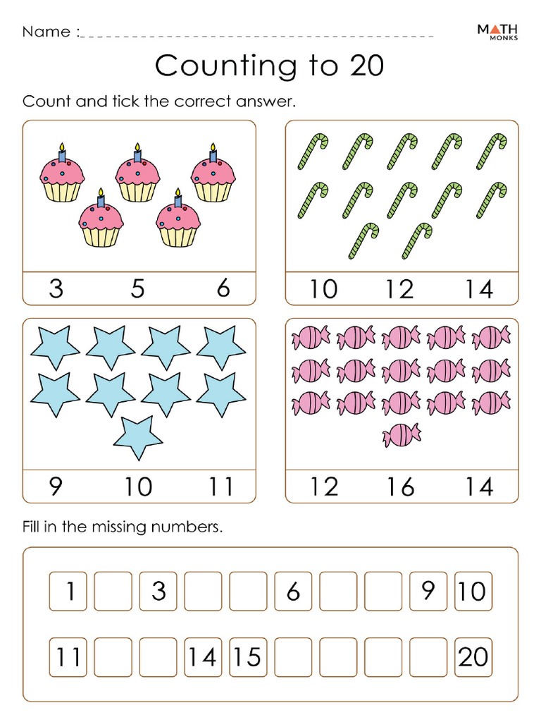 Counting Worksheets 1 20 | PDF