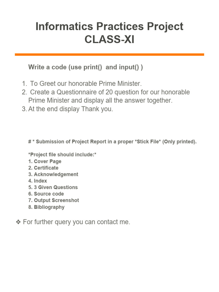 Project File Instructions | PDF