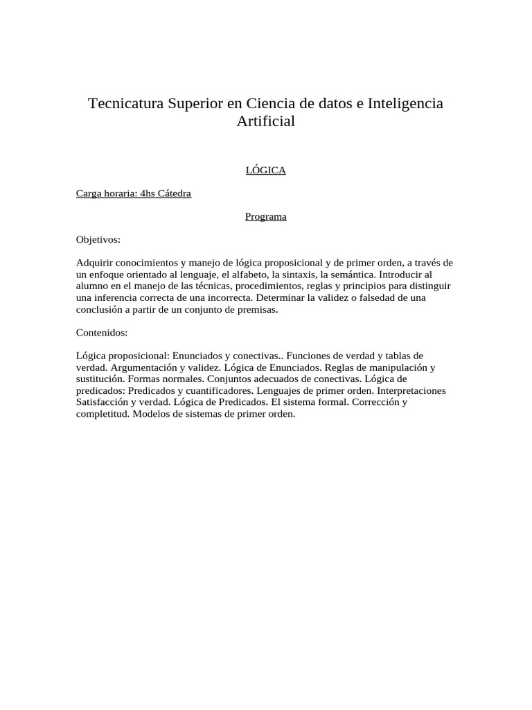 Programa LÓGICA | PDF