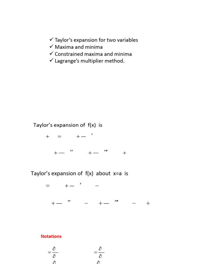 Taylor Expansion for Two Variables | PDF | Applied Mathematics ...