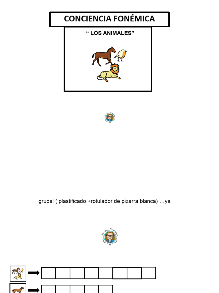 Conciencia Fonemica Animales | PDF