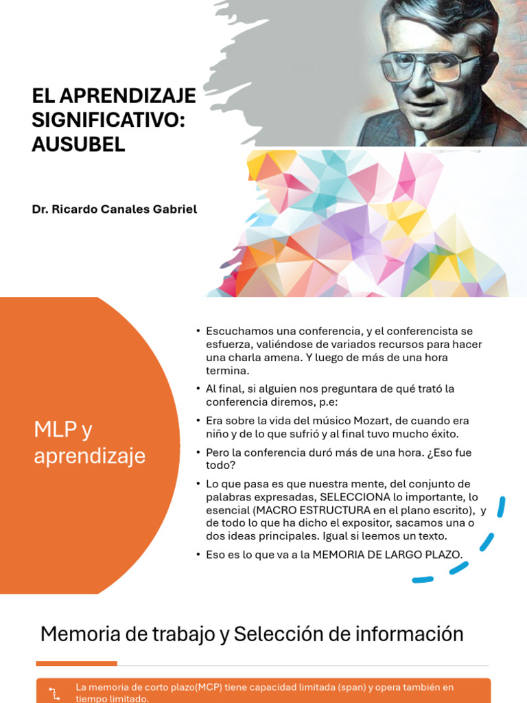 Clase 9 Aprendizaje Significativo | PDF | Aprendizaje | Memoria