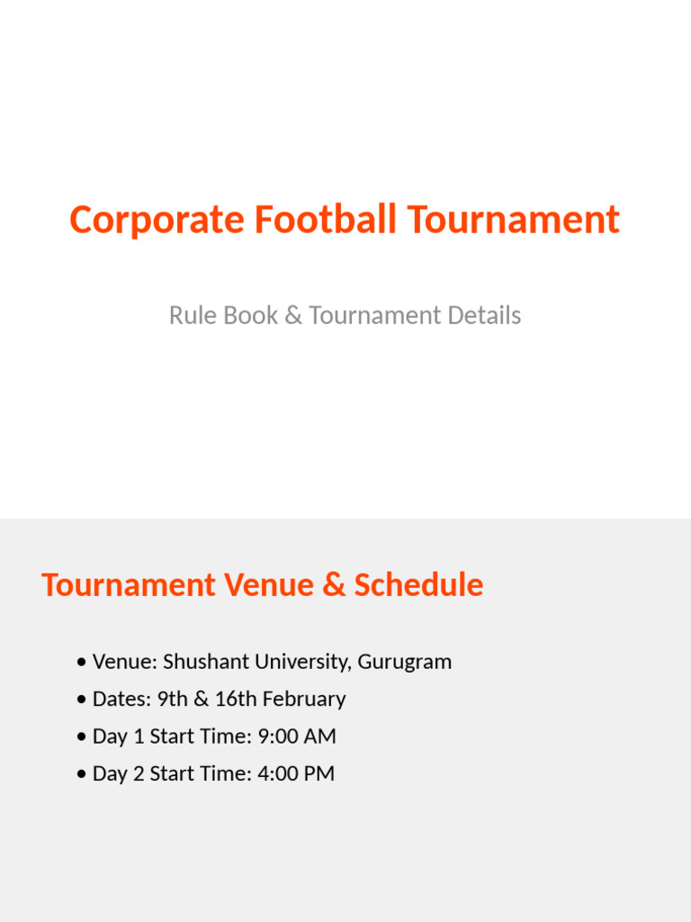 Corporate Football Tournament Enhanced | PDF