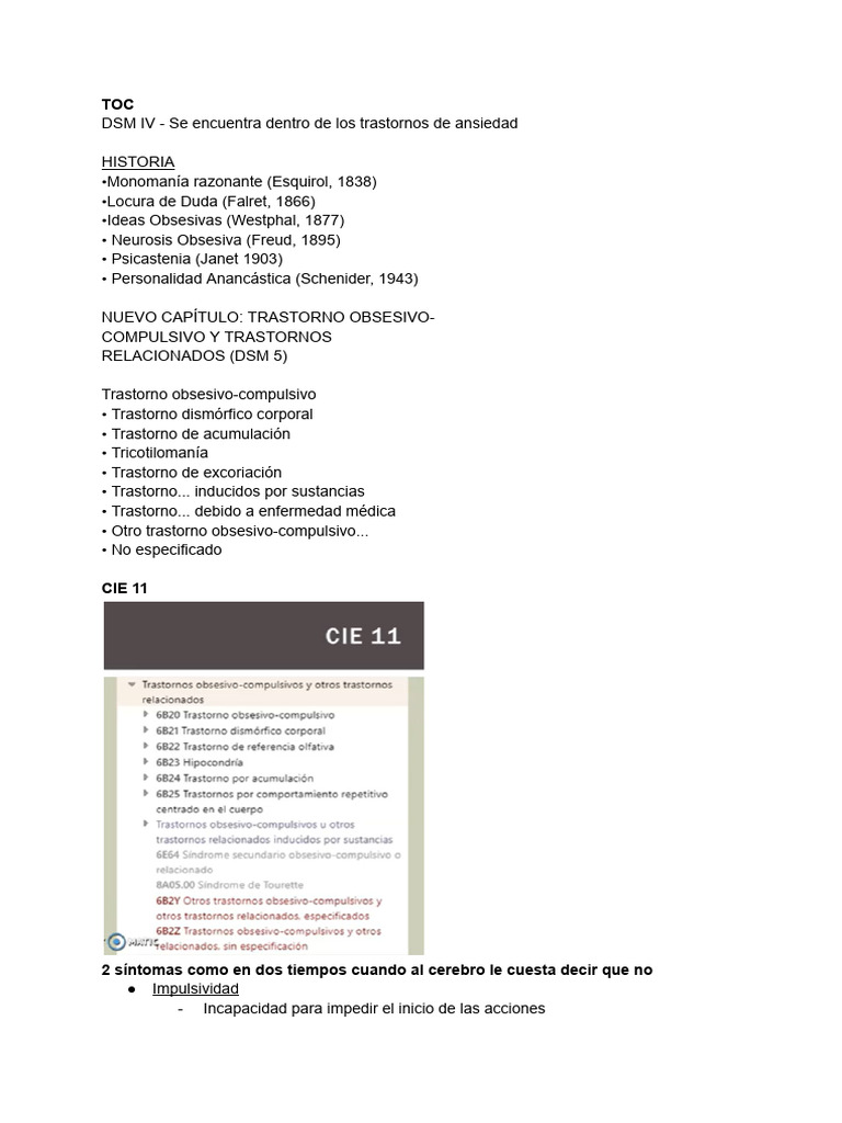 Toc | PDF | Desorden obsesivo compulsivo | Terapia de conducta cognitiva