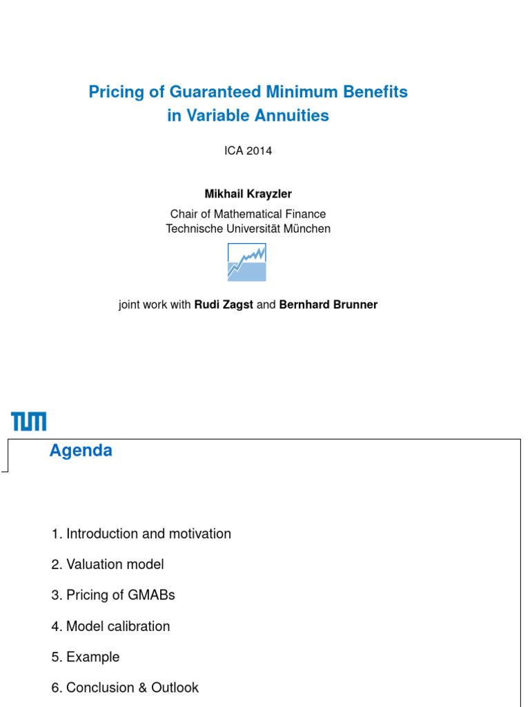 Pricing of Guaranteed Minimum Benefits in Variable Annuities ICA2014 ...