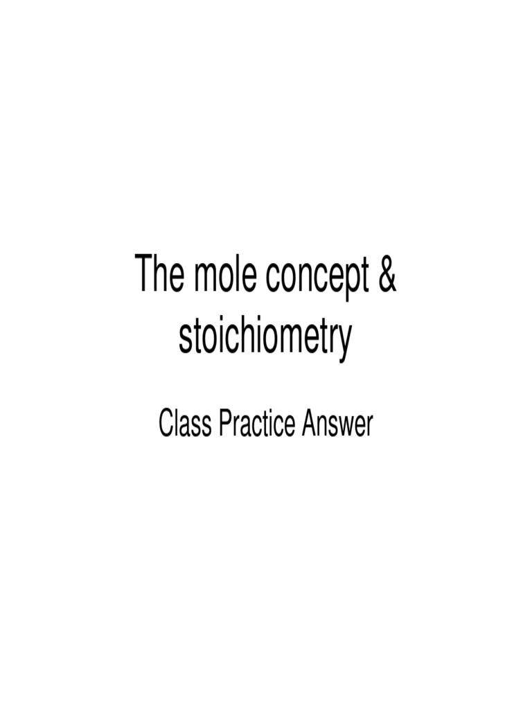 5.05 Quiz on Mole Concept & Gases | PDF | Gases | Mole (Unit)