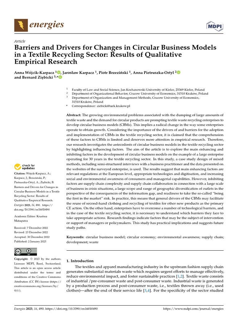 Circular Business Models in Textile Recycling | PDF | Recycling | Waste