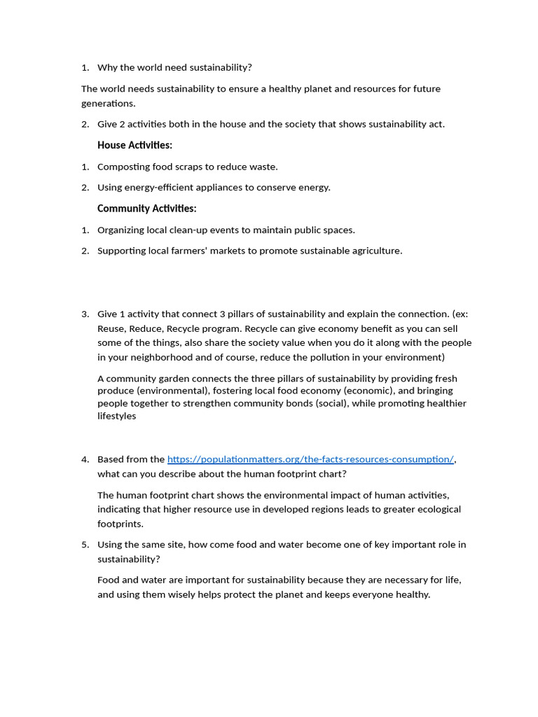 Why The World Need Sustainability | PDF