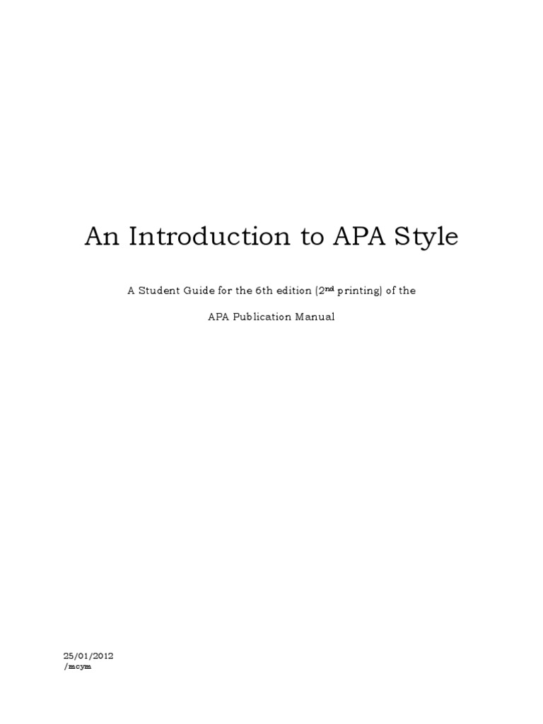 Introduction to APA Style Guide | PDF | Citation | Affect (Psychology)