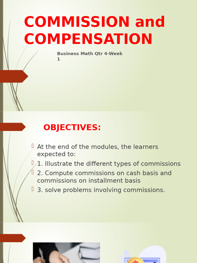 COMMISSION and COMPENSATION | PDF | Employment | Incentive