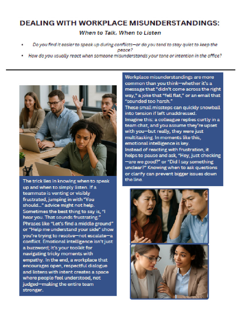 When To Talk, When To Listen | PDF