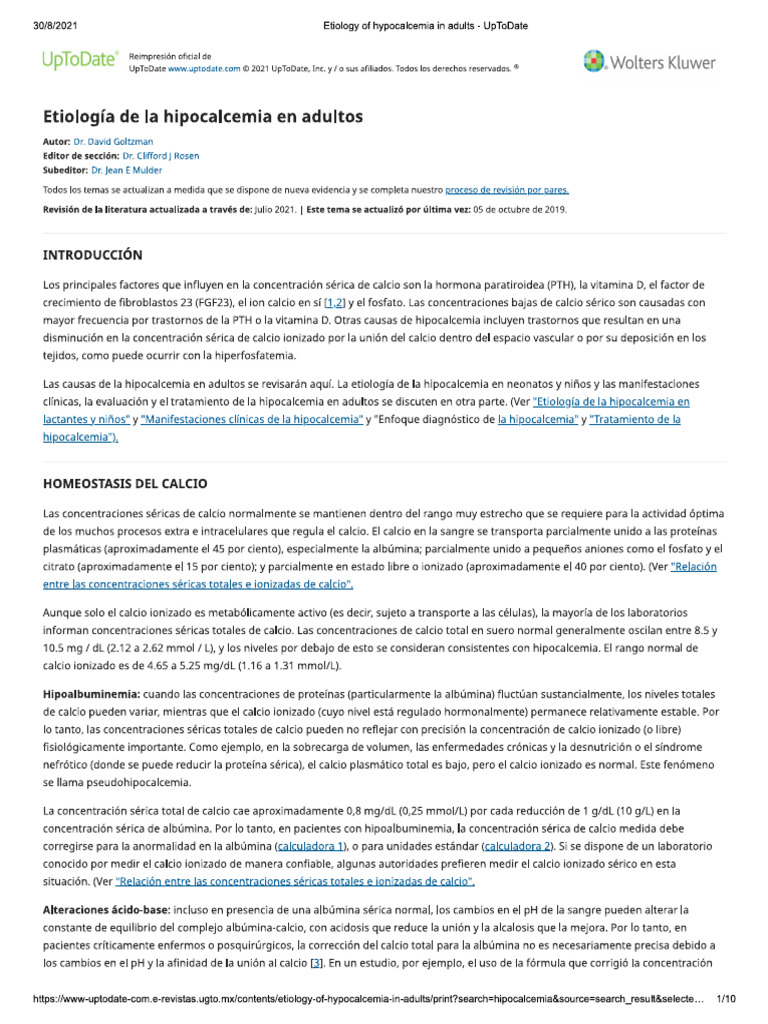 Hipocalcemia | PDF