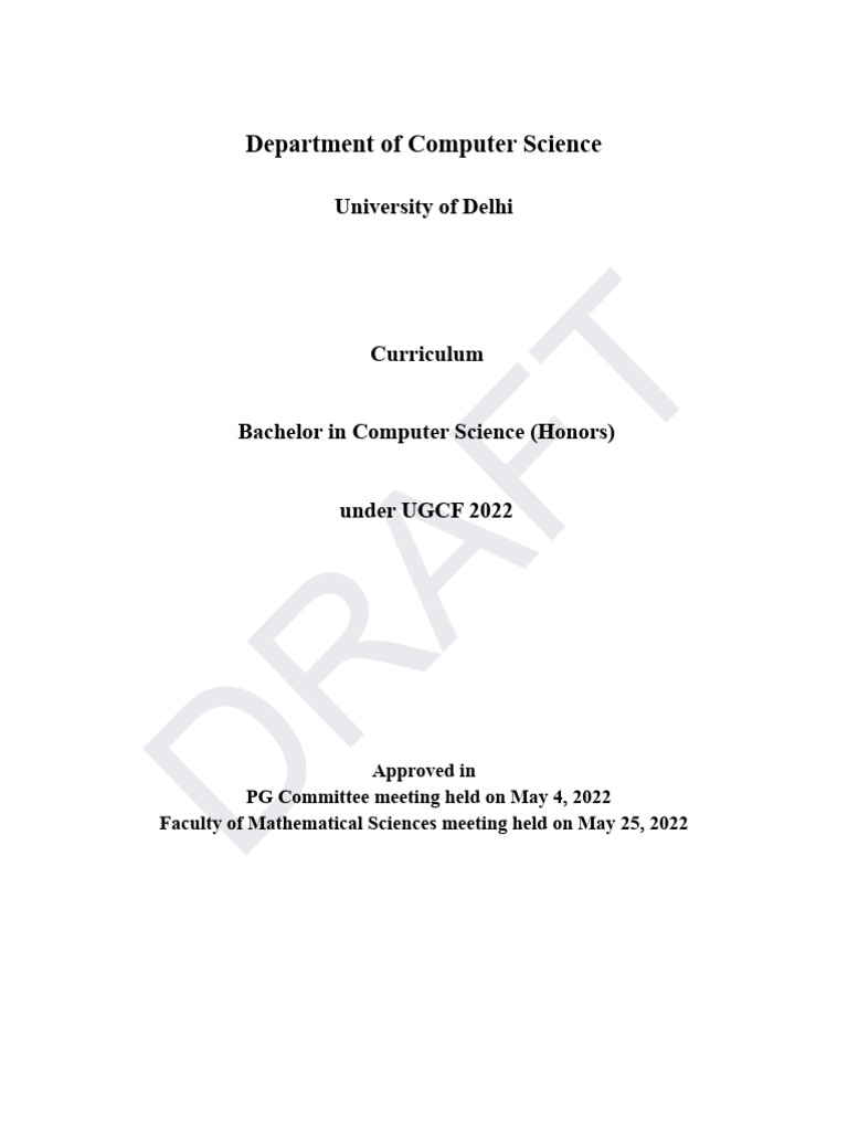 Delhi University B.Sc. Computer Science Curriculum | PDF | Eigenvalues ...
