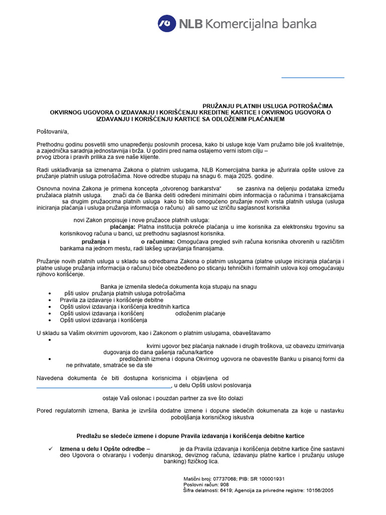 Predlog Izmena I Dopuna Okvirnog Ugovora | PDF