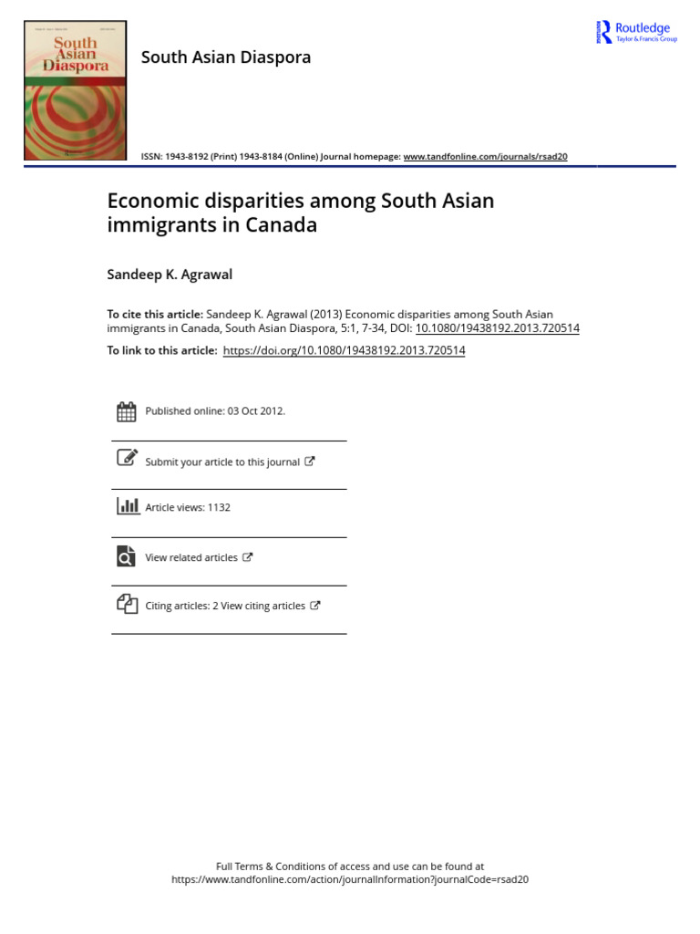 Economic Disparities Among South Asian Immigrants in Canada | PDF ...