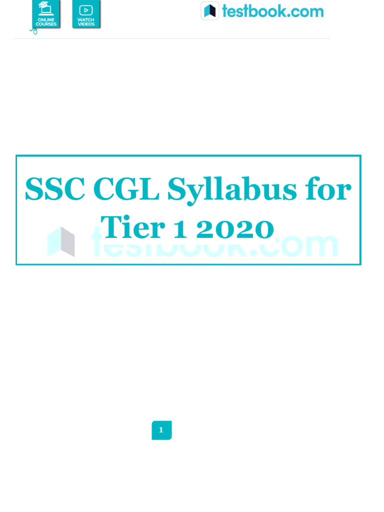 SSC CGL Tier 1 Syllabus 2020 | PDF | Trigonometric Functions