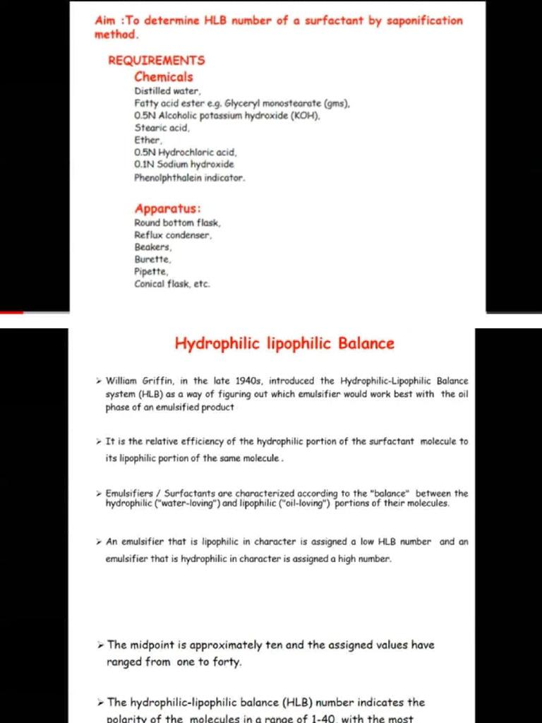 HLB Determination Exp | PDF