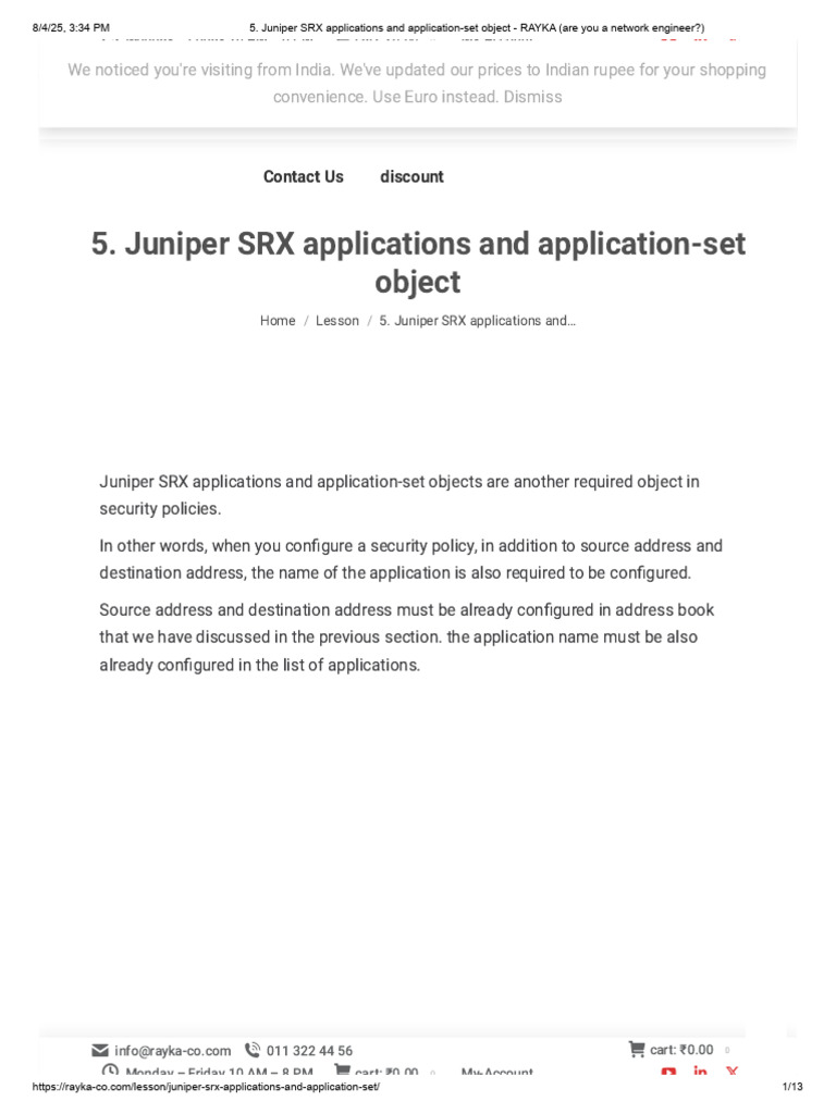 Juniper SRX Applications and Application-Set Object - RAYKA (Are You A Network Engineer ...