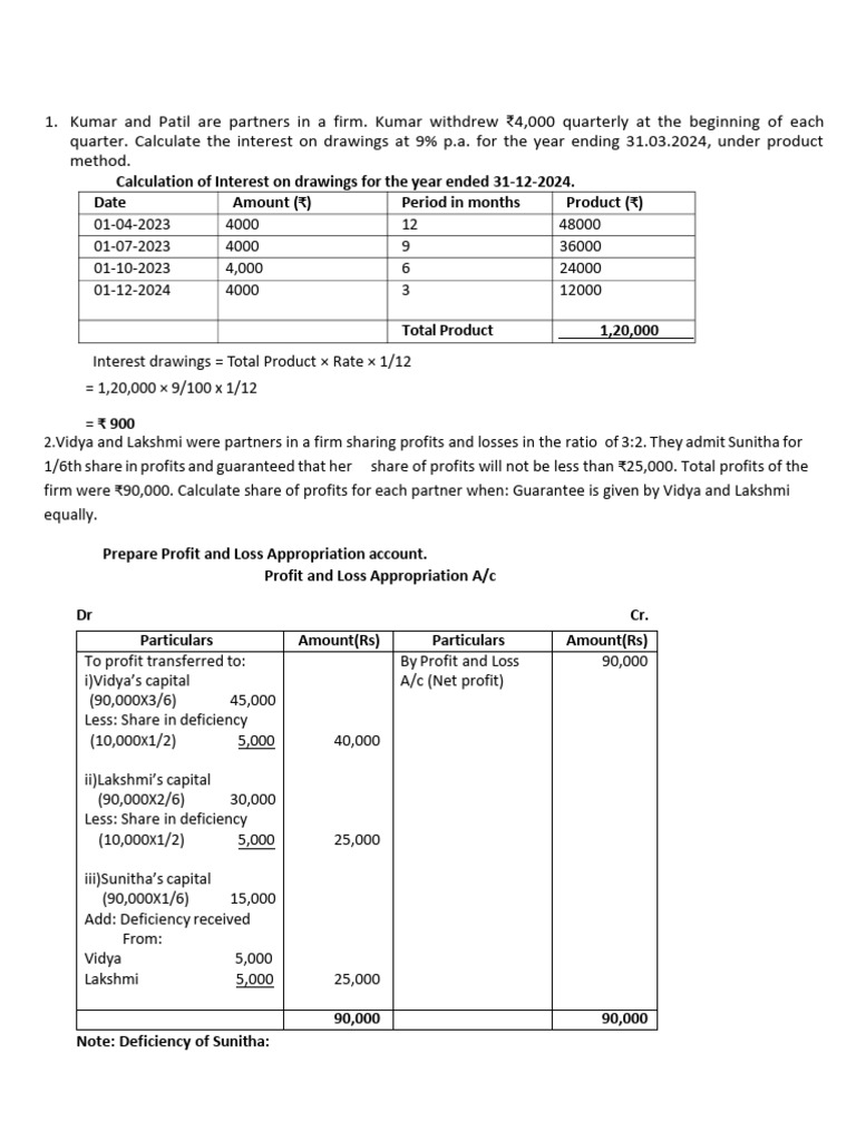 Interest and Profit Sharing Calculations | PDF | Balance Sheet | Expense