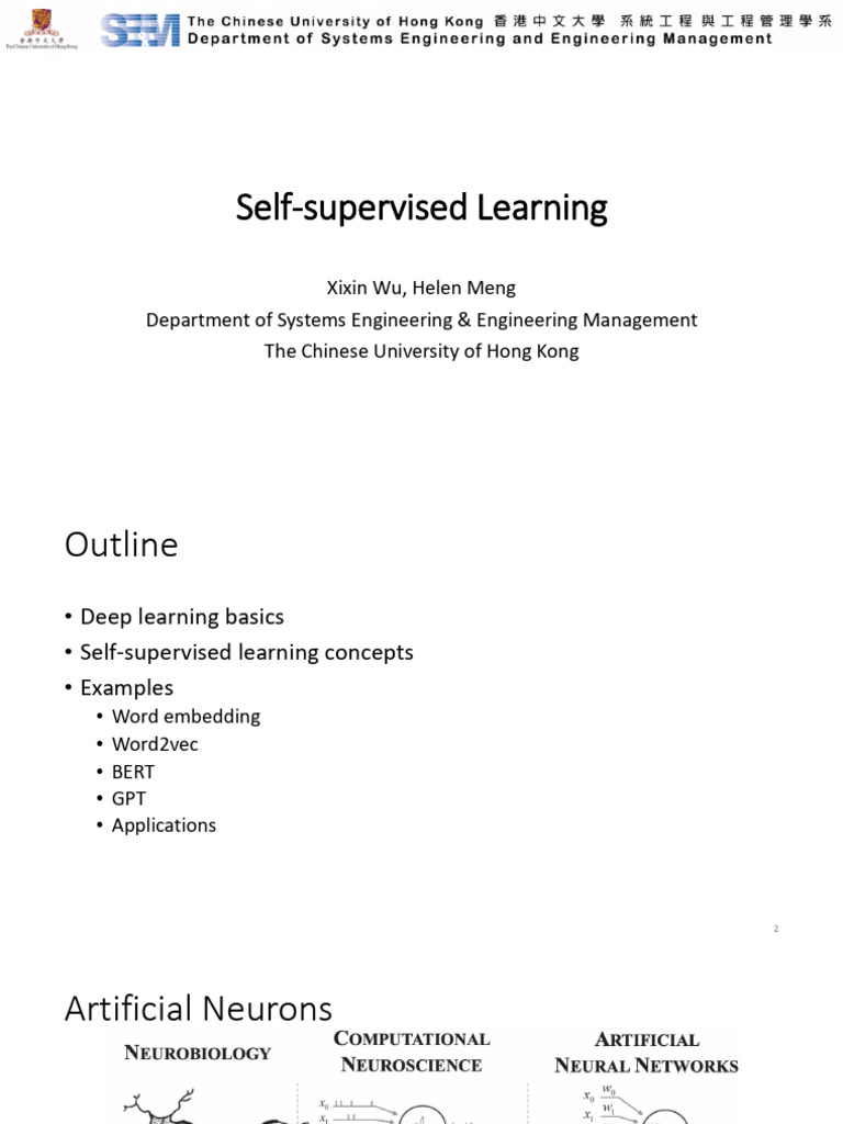 Self Supervised Learning | PDF | Deep Learning | Computational Science