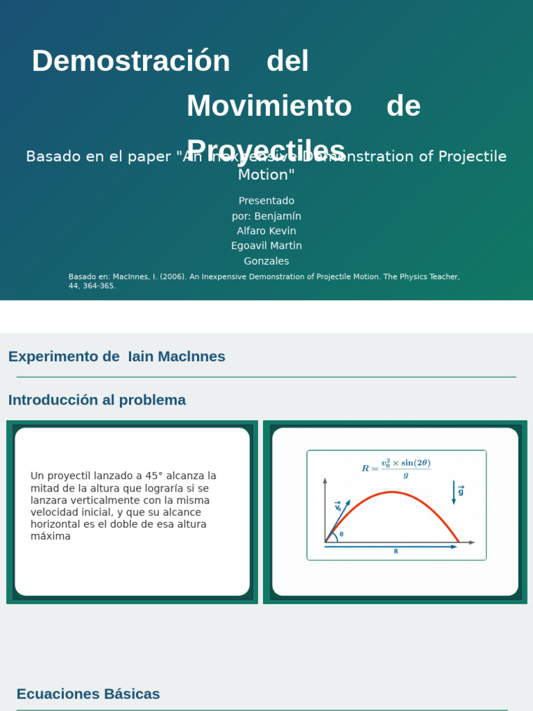 Demostración Del Movimiento de Proyectiles | PDF | Mecanica clasica | Movimiento (física)