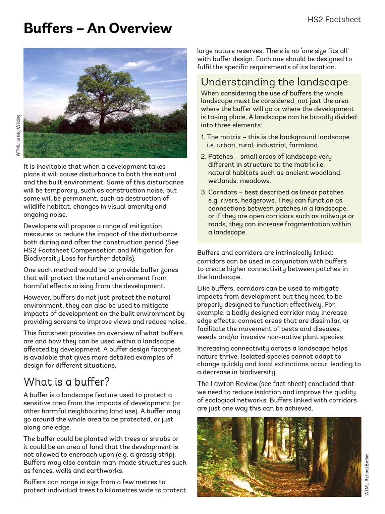 Buffers an Overview Factsheet | PDF | Landscape Architecture | Architecture