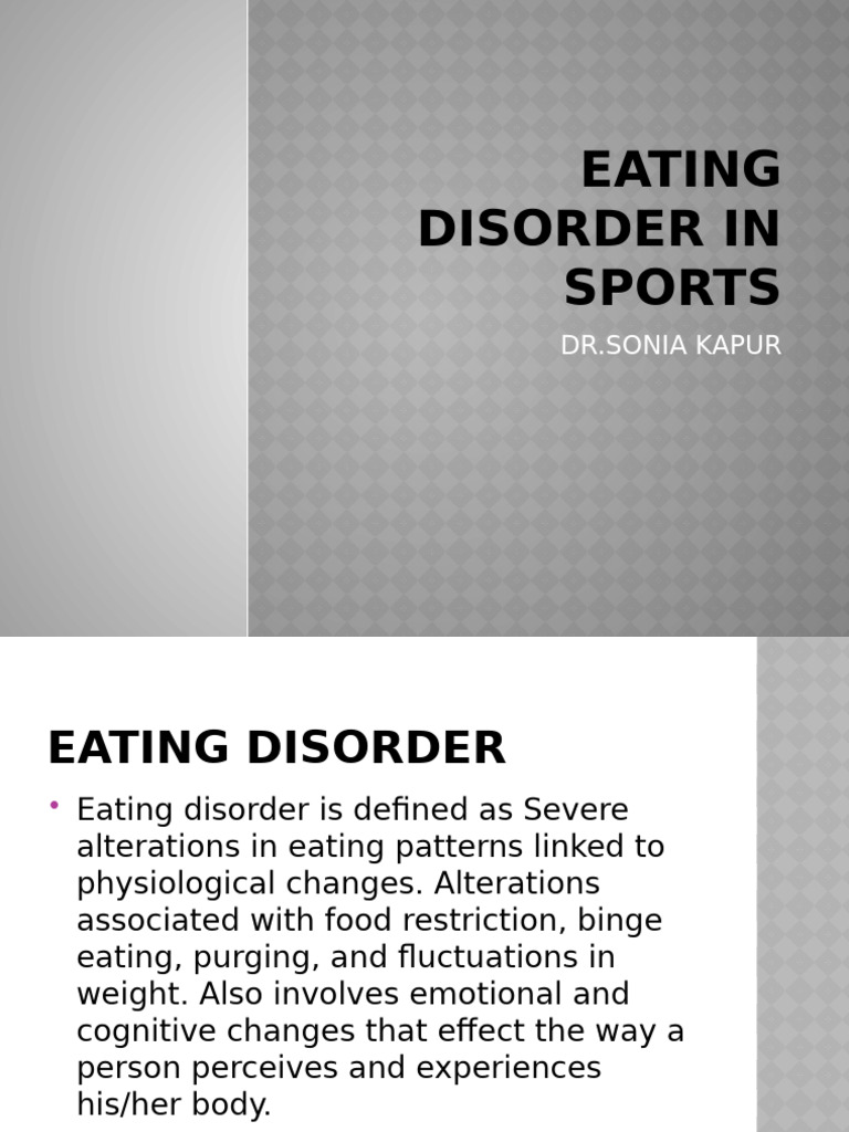 Eating Disorders in Sports Players | PDF | Eating Disorder | Bulimia ...