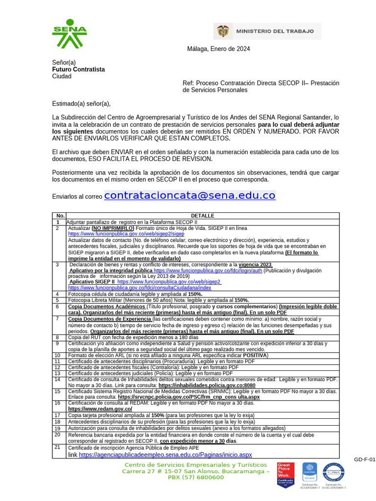 LISTA DOCUMENTOS | PDF