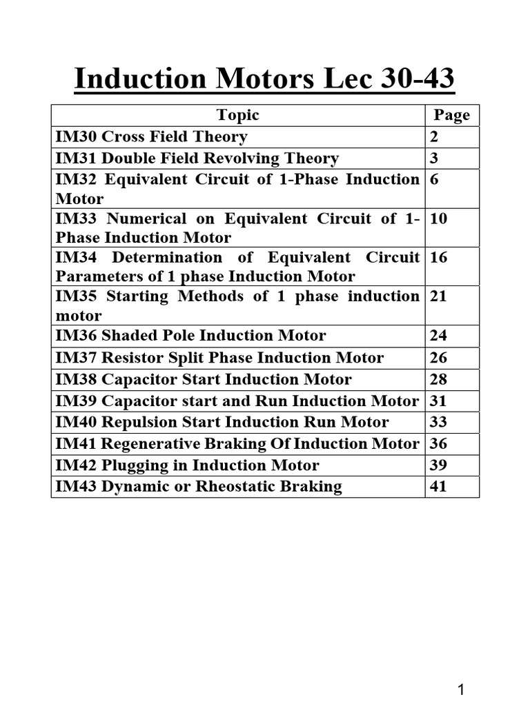 Induction Motor Lec 30-43 | PDF