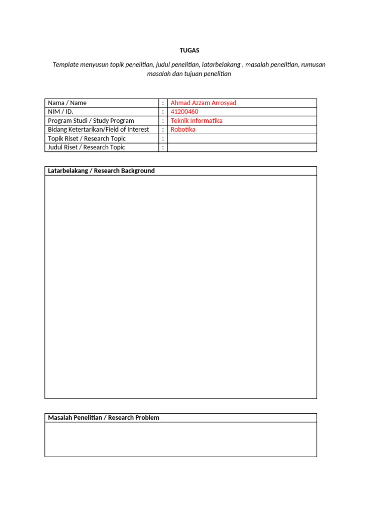Tugas Proposal Skripsi Ahmad Azzam | PDF