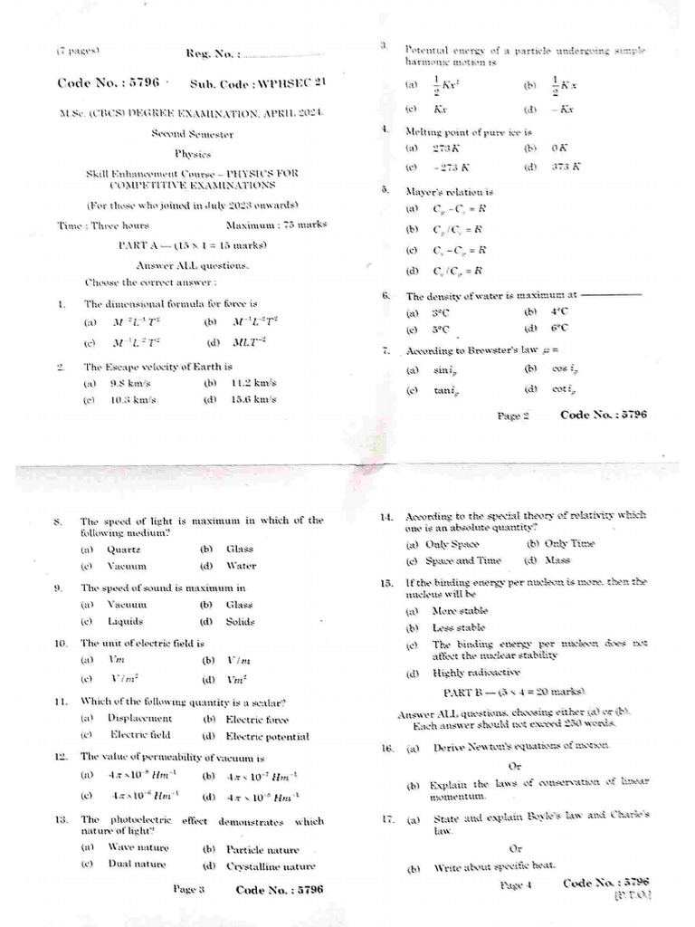 WPHSEC21 Physics For Competitive Examinations | PDF
