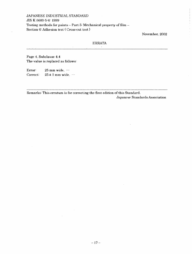 Jis K 5600-5-6-1999 | PDF
