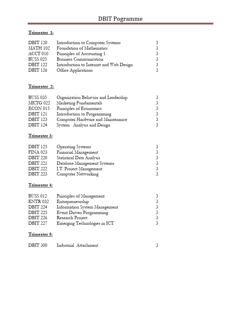 Diploma in Business Information Technology | PDF
