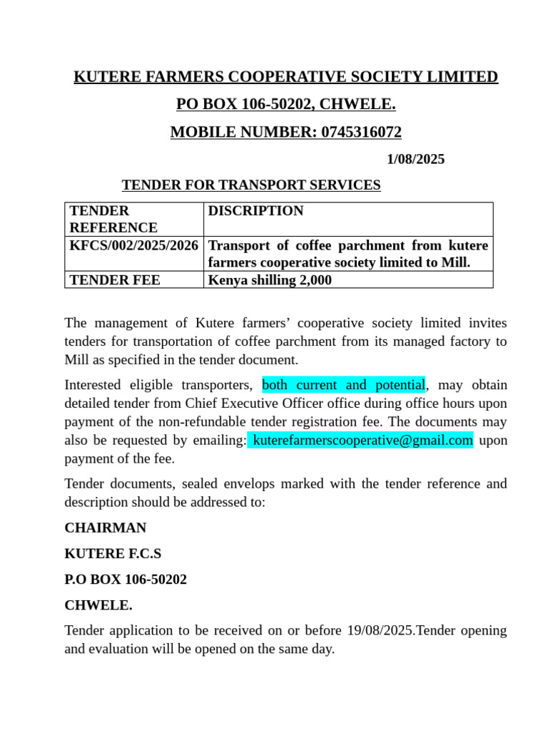 Tender Notice | PDF