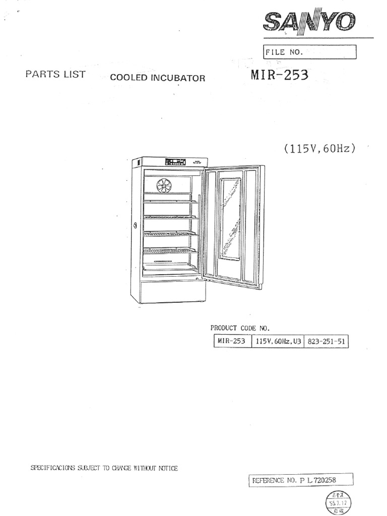 Sanyo Mir-253 Parts List | PDF