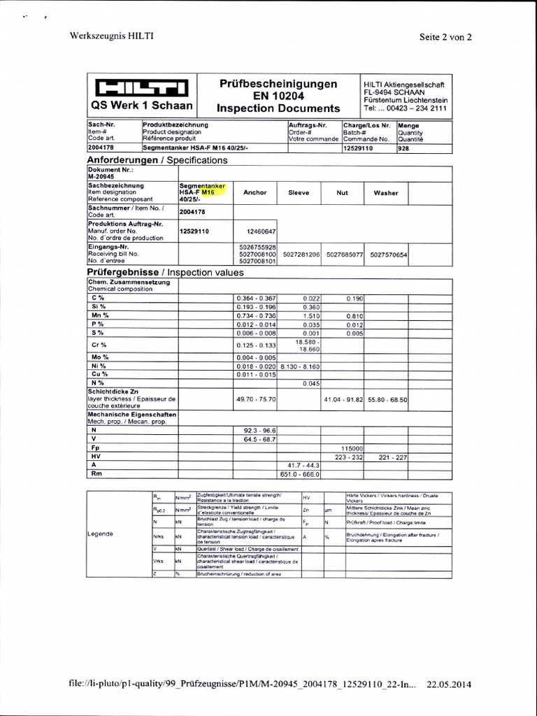 Hilti HSA-F M16 | PDF