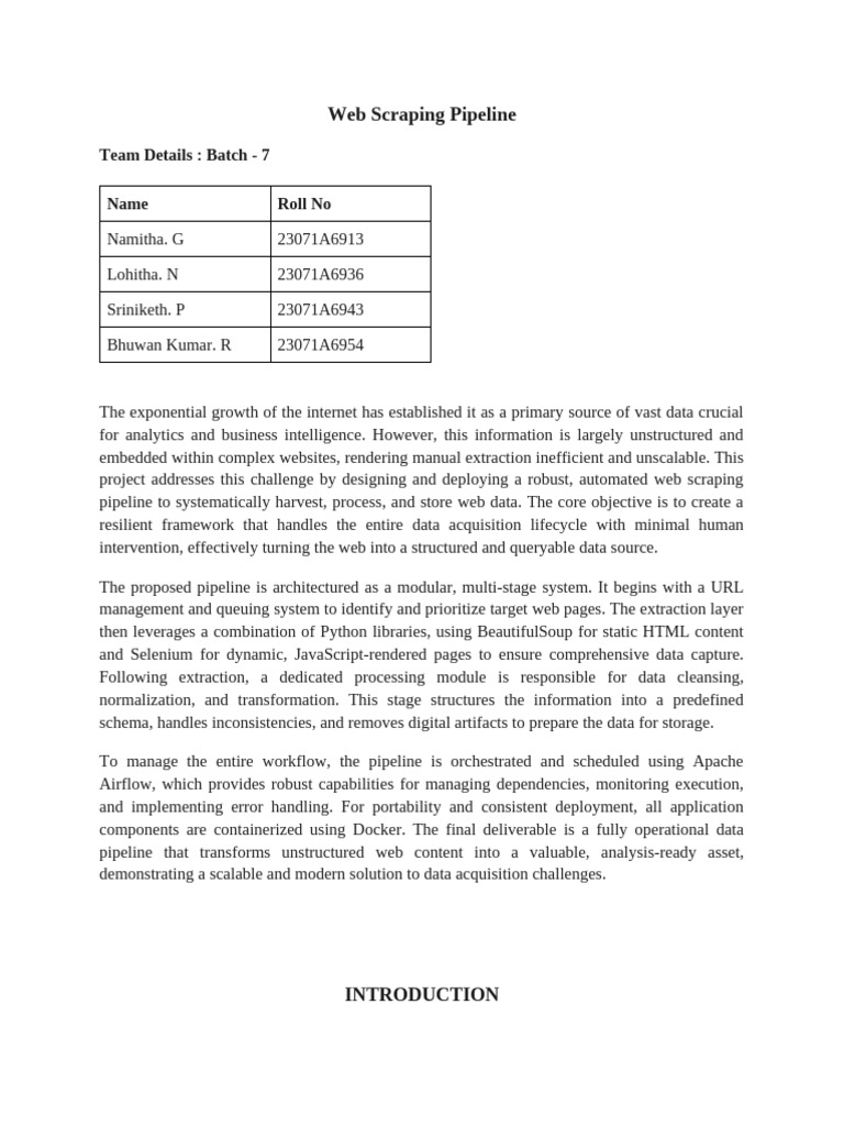 Web Scraping Pipeline-ProjectGroup7 | PDF | Software Engineering | Computing