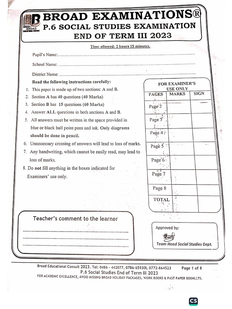 Broad P6 SST Eot 3 | PDF
