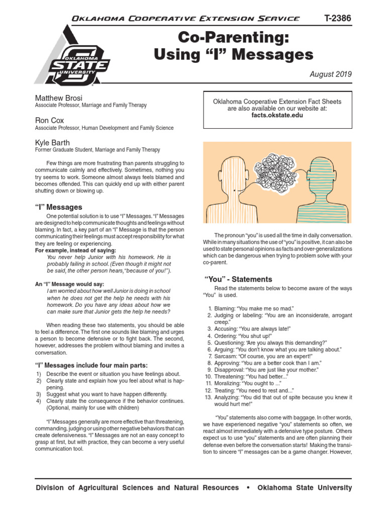 Effective Co-Parenting with "I" Messages | PDF | Discrimination