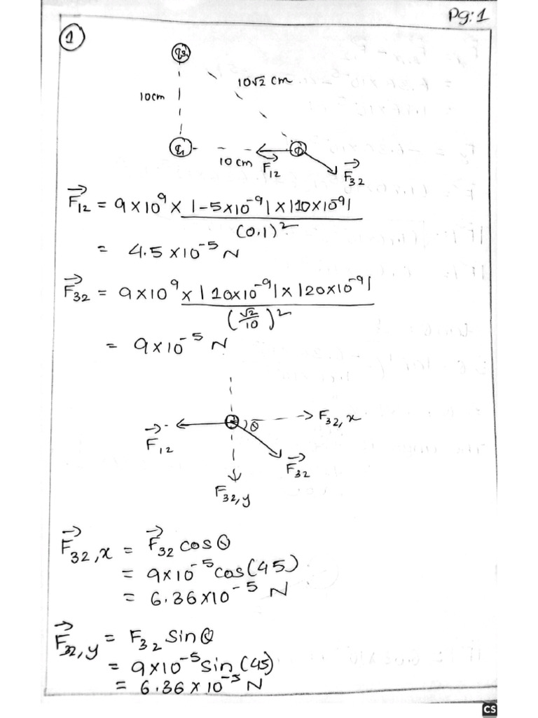 Electric Force Assignment | PDF